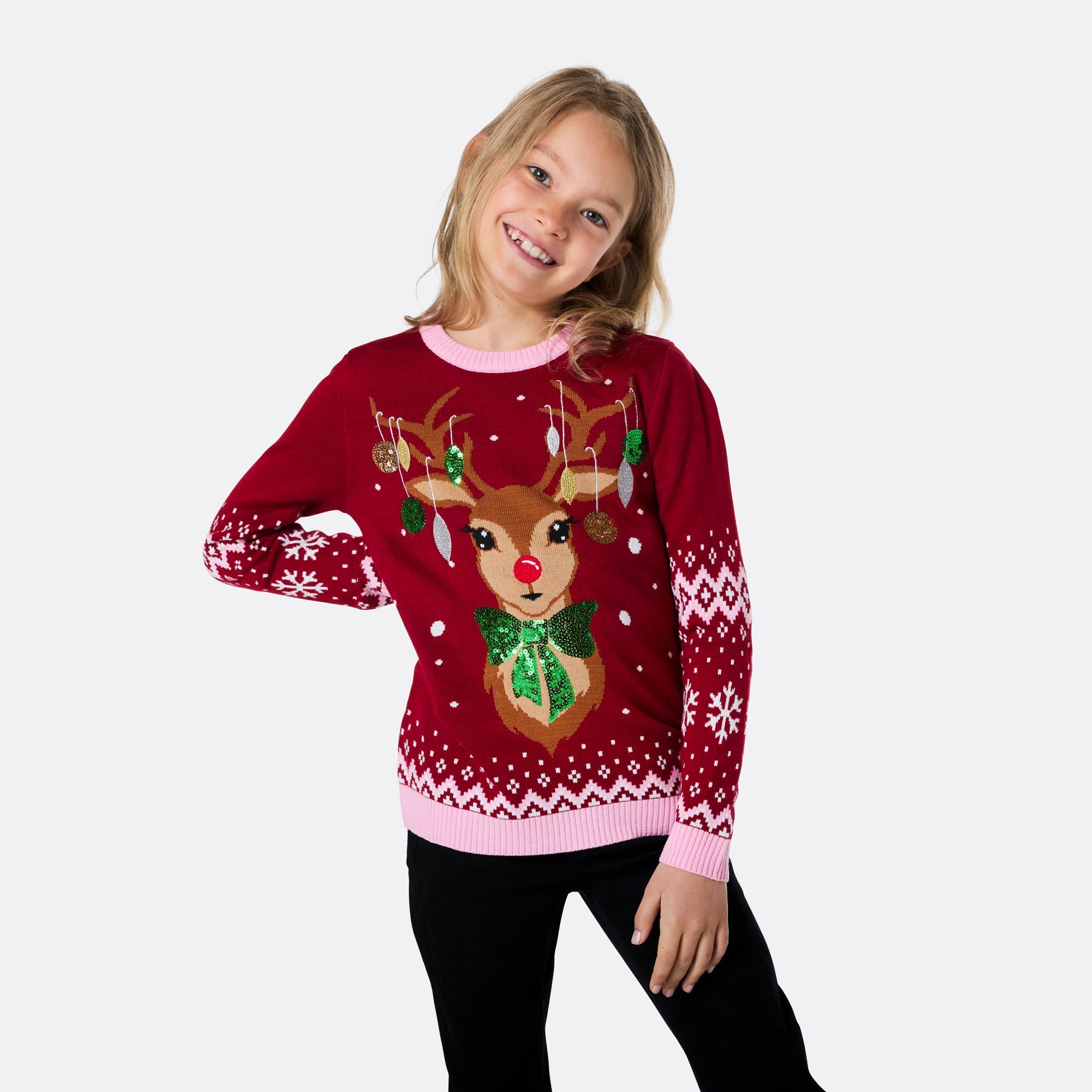 Rensdyr Julesweater Børn – SillySanta.dk