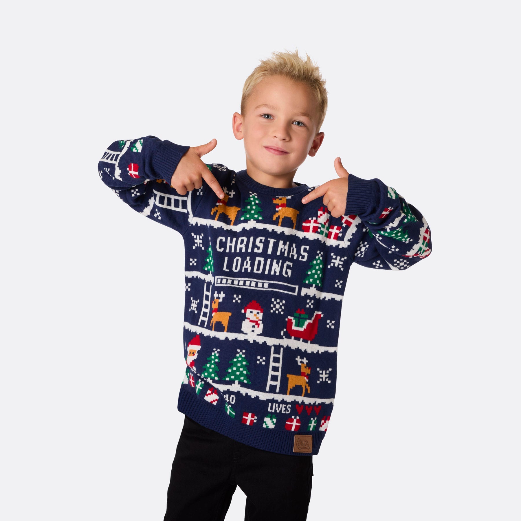 Retro Video Game Julesweater Børn – SillySanta.dk
