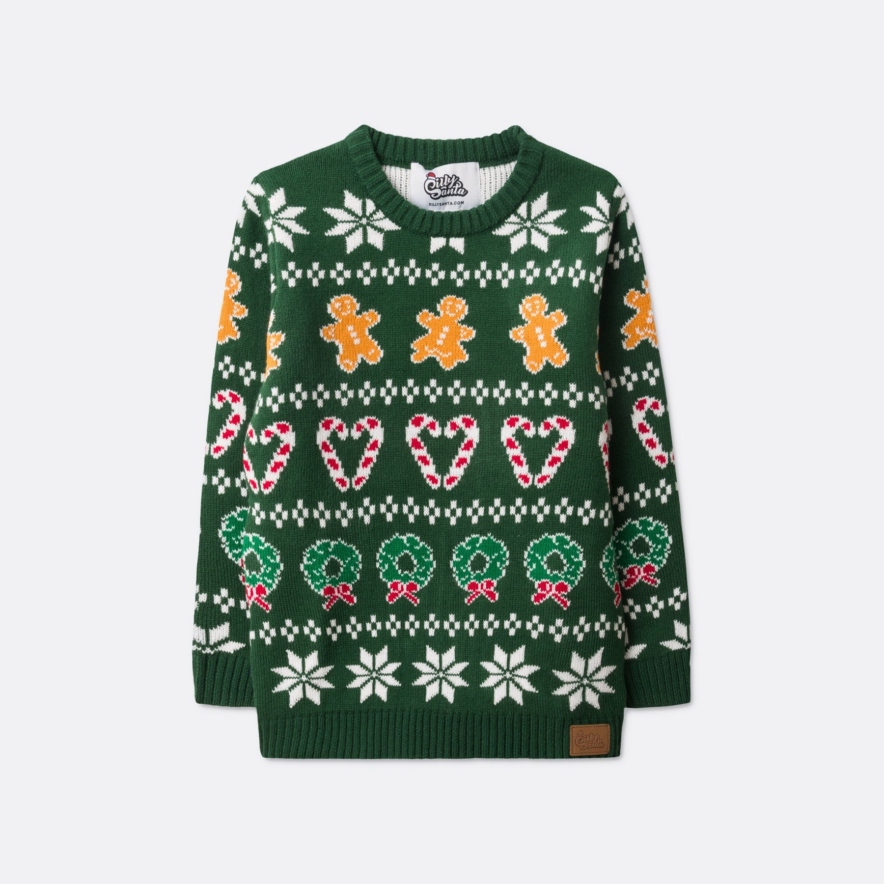 Grøn Familie Julesweater Børn – SillySanta.dk