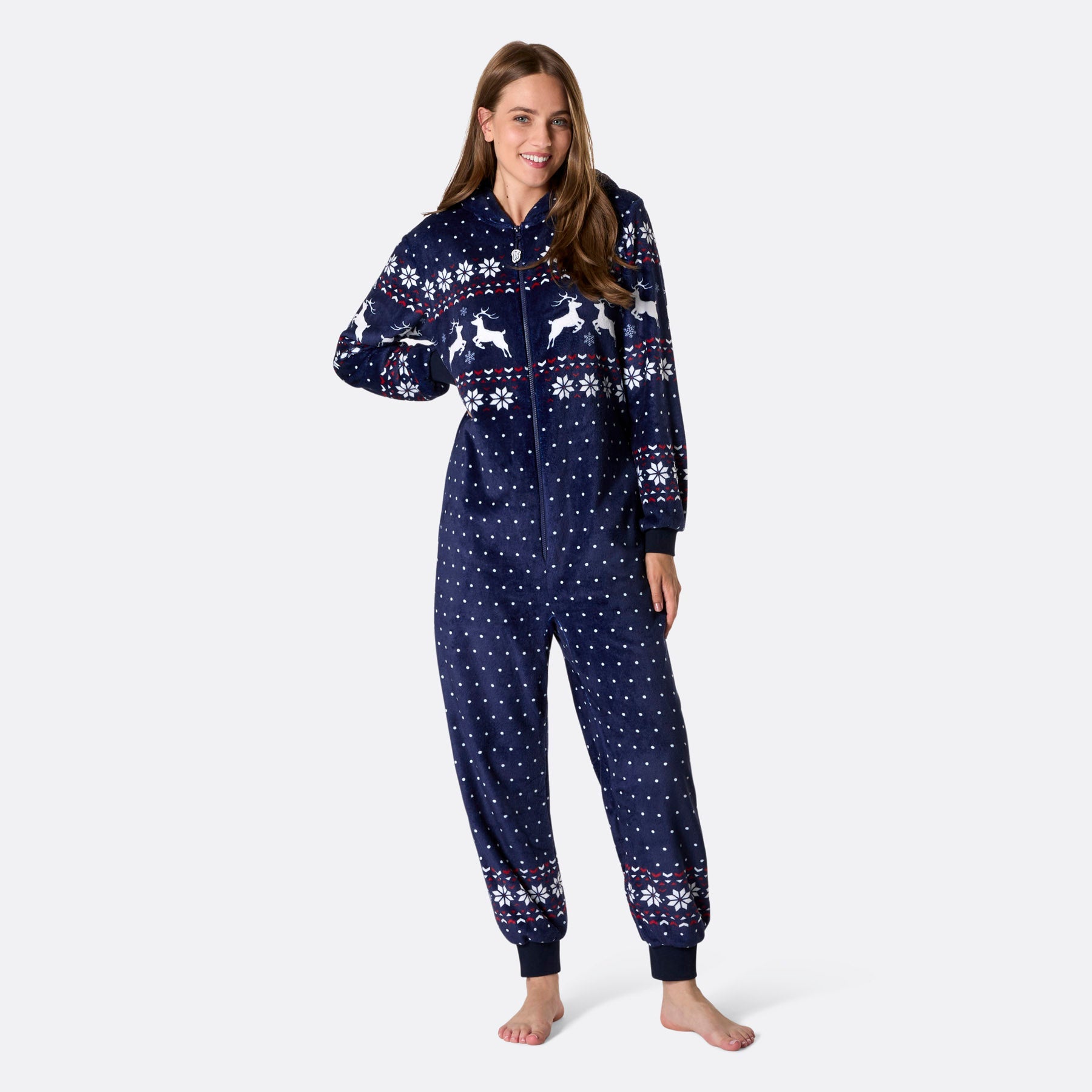 Blå Juleonesie Dame – SillySanta.dk