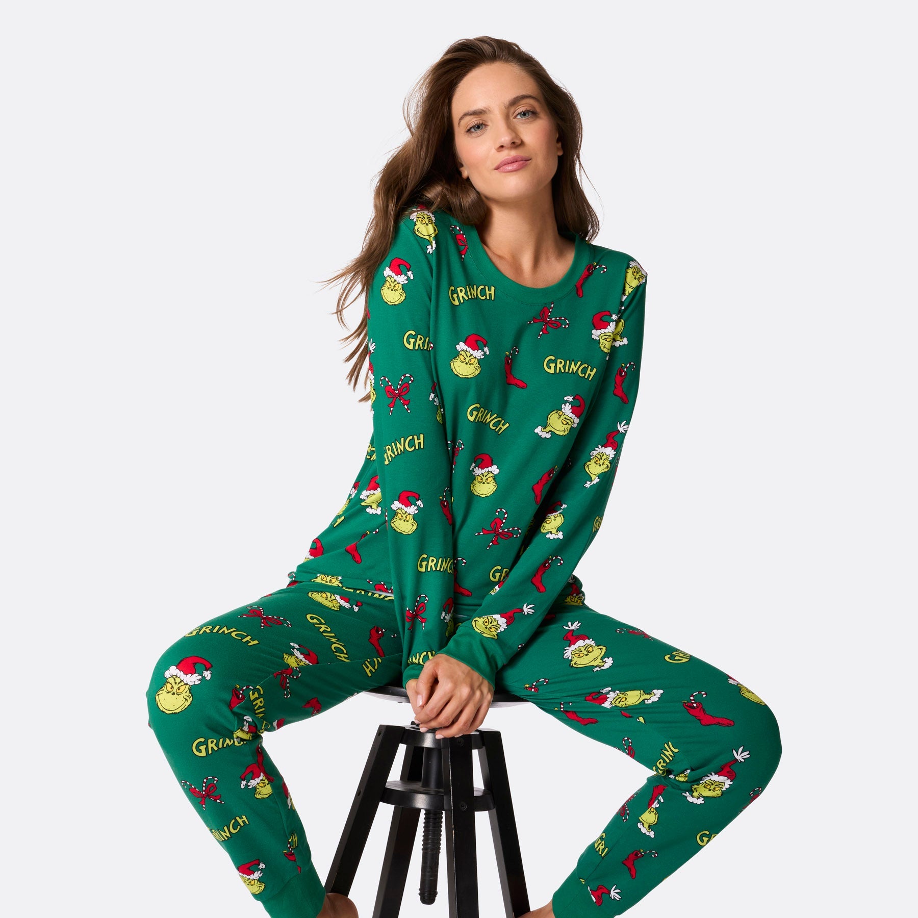 The Grinch Julepyjamas Dame – SillySanta.dk