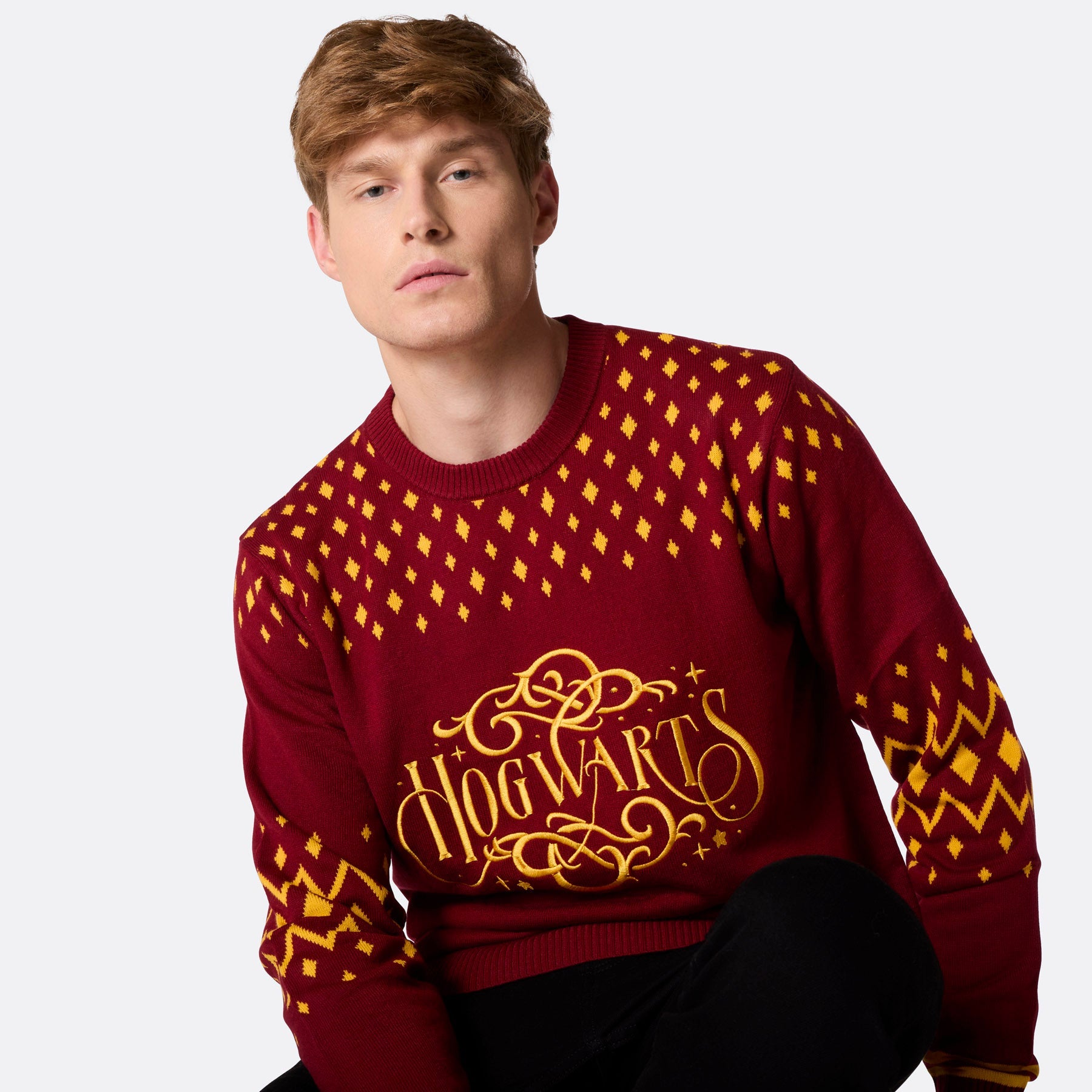Hogwarts Julesweater Herre – SillySanta.dk