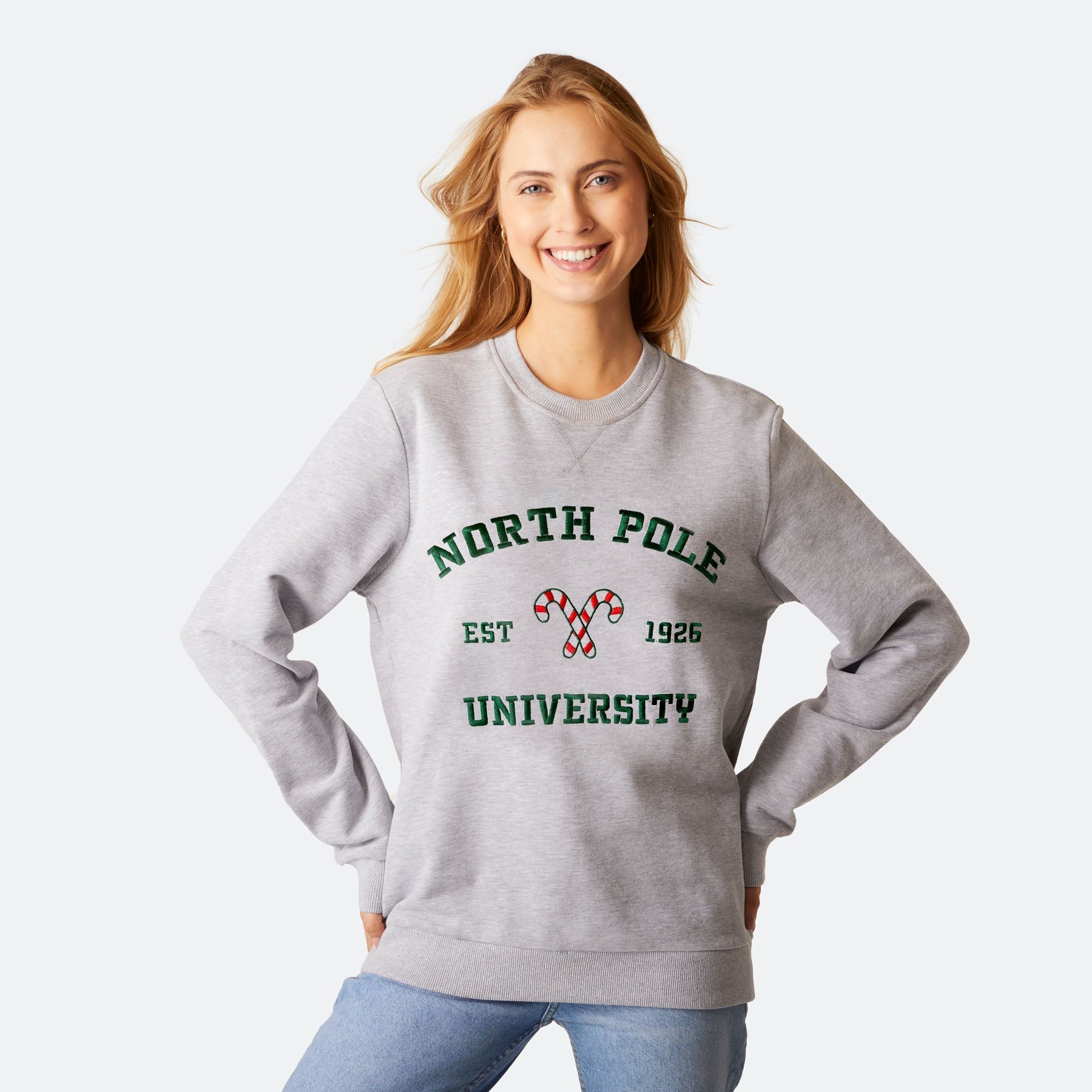 North Pole University Julesweater Dame – SillySanta.dk