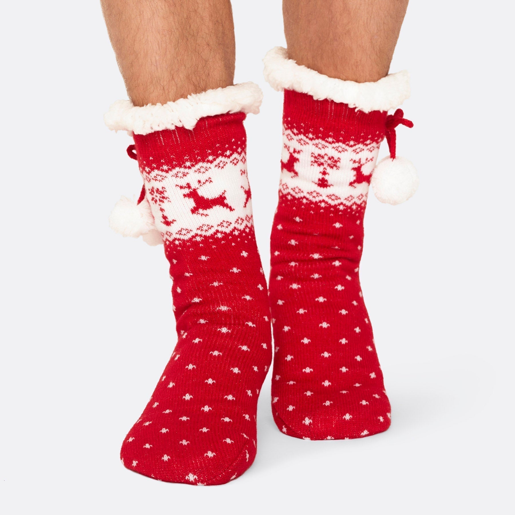 Røde Sherpa Sokker – SillySanta.dk